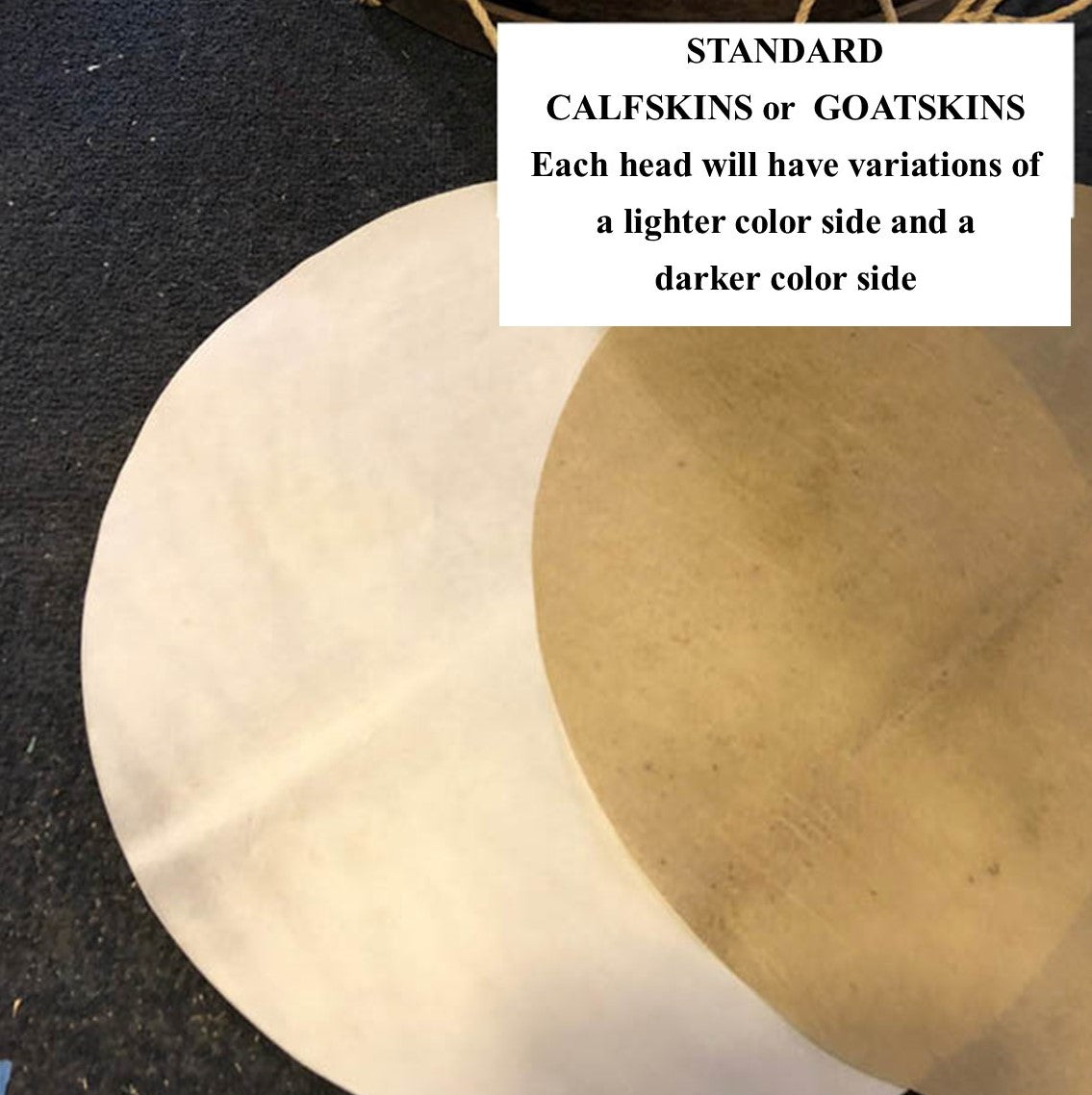 Calfskin and Goatskin Snare (Resonant) Heads for 14" through 17" diame ...